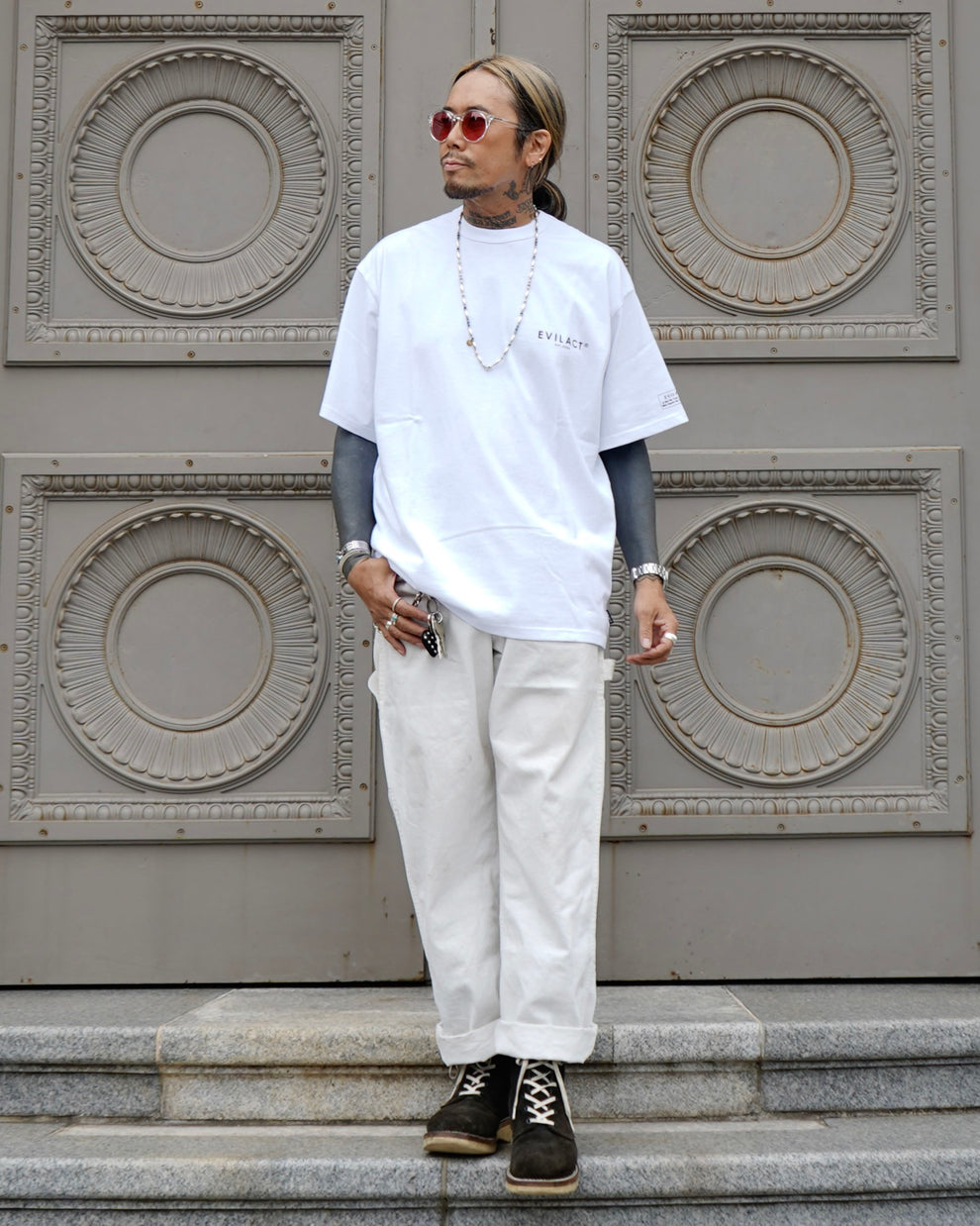 EVILACT FLAG SS beige | EVILACT (イーブルアクト）Official Site – EVILACT ONLINE STORE